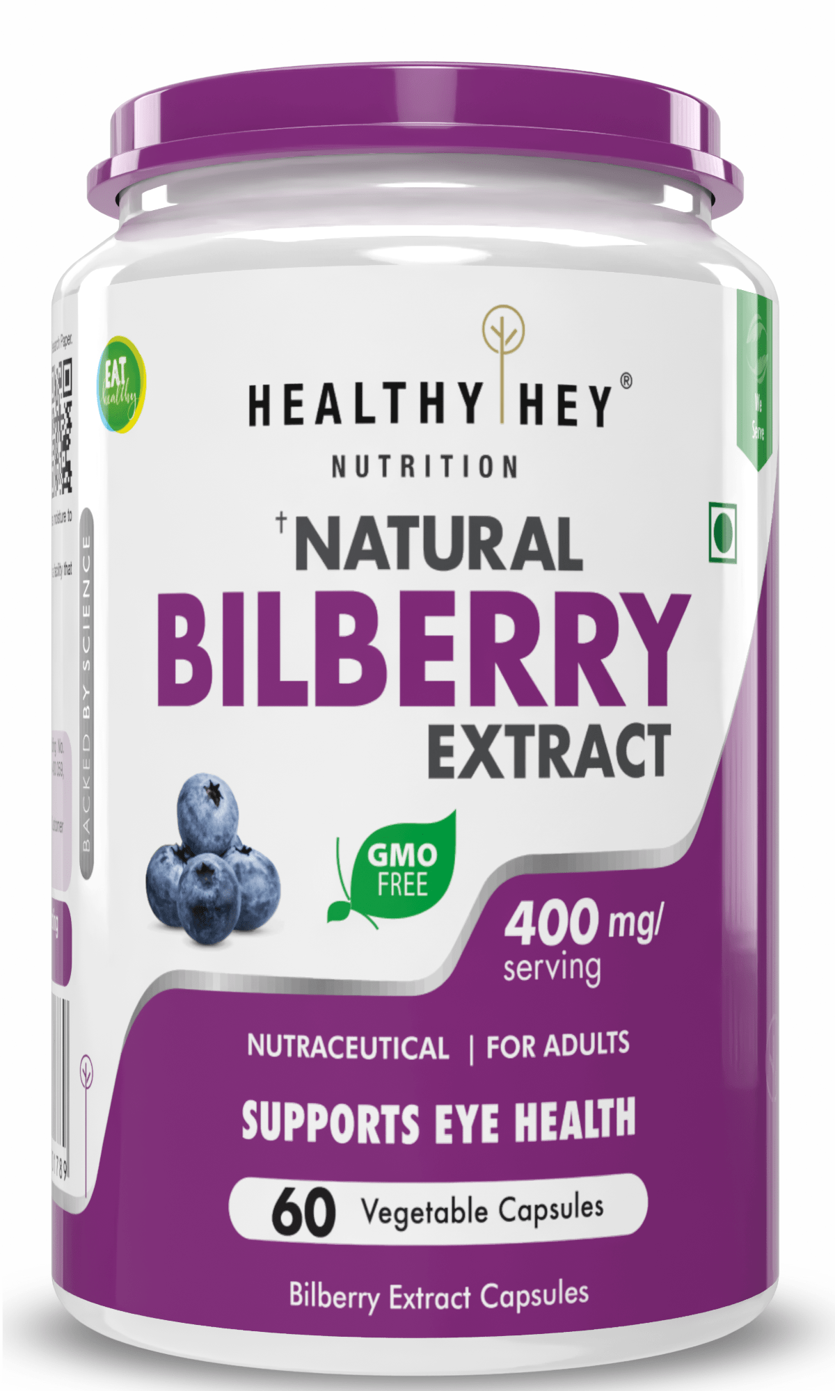 Buy Natural Bilberry Extract, Supports Eye Health 60 veg capsules ...